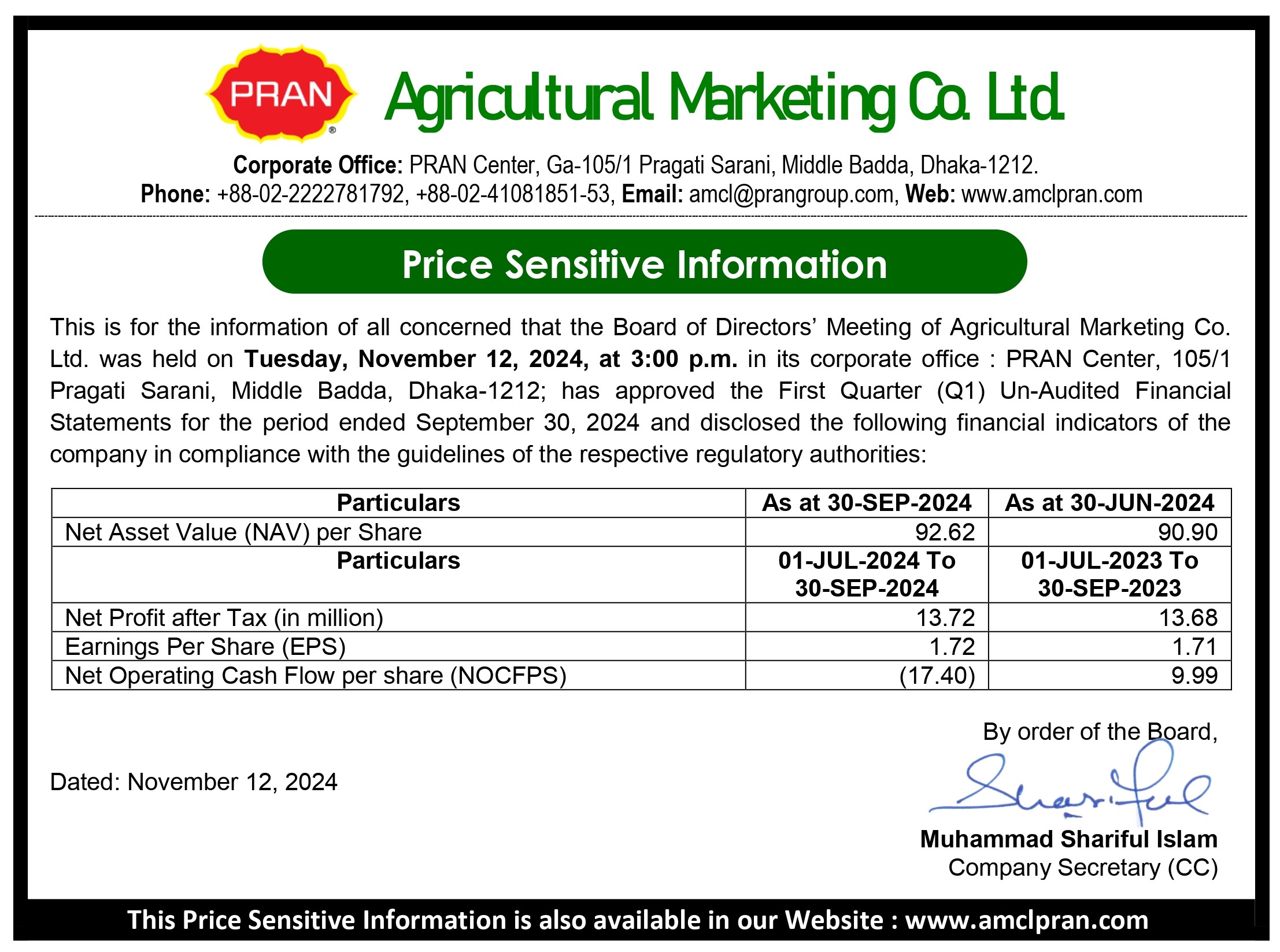 Agricultural Marketing Company Limited